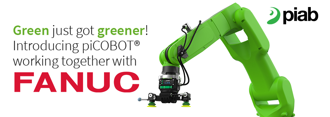 piCOBOT® is available with a plug and play configuration for the Fanuc CR4/CR7 robots - piab.com
